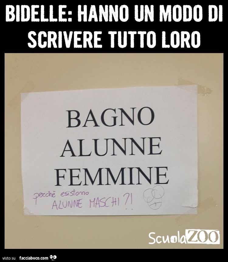 Bagno alunne femmine. Bidelle: hanno un modo di scrivere tutto loro ...