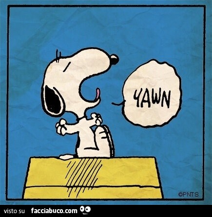 Snoopy sbadiglia: yawn - Facciabuco.com
